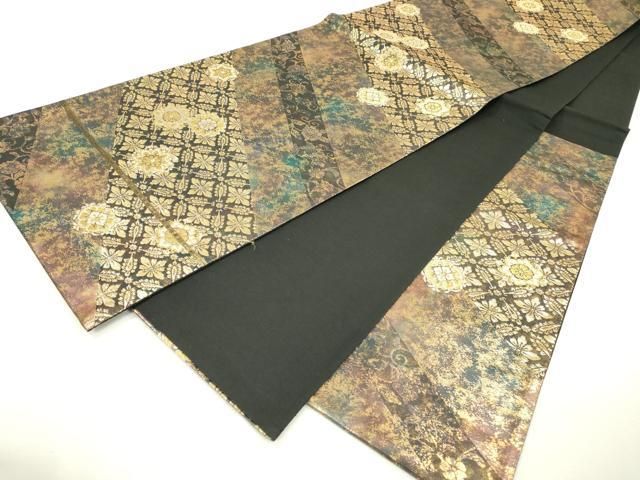 平和屋着物▽六通柄袋帯 正倉院花菱文 金糸 引箔 正絹 逸品 DAAZ6942fe