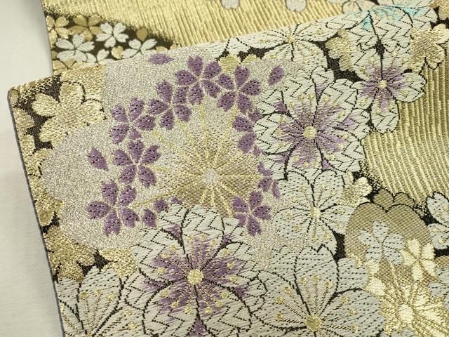 平和屋着物▽六通柄袋帯 舞桜 金銀糸 正絹 逸品 DAAZ6969fe - メルカリ