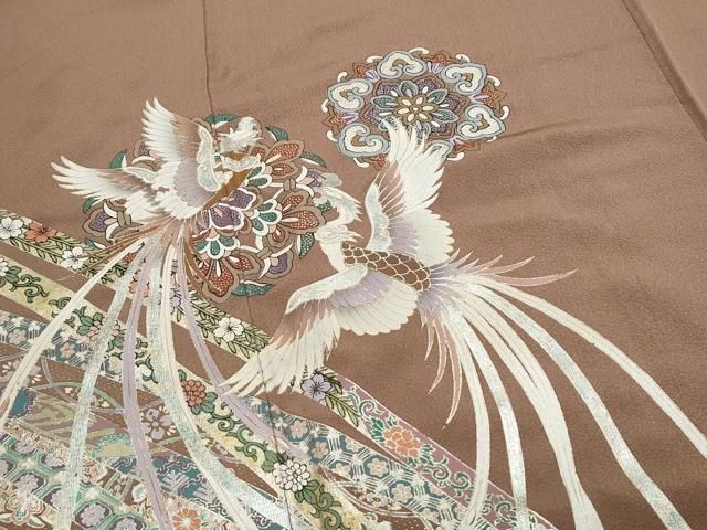 平和屋着物▽訪問着 正倉院鳳凰花文 銀彩 正絹 逸品 CABB7054th - メルカリ