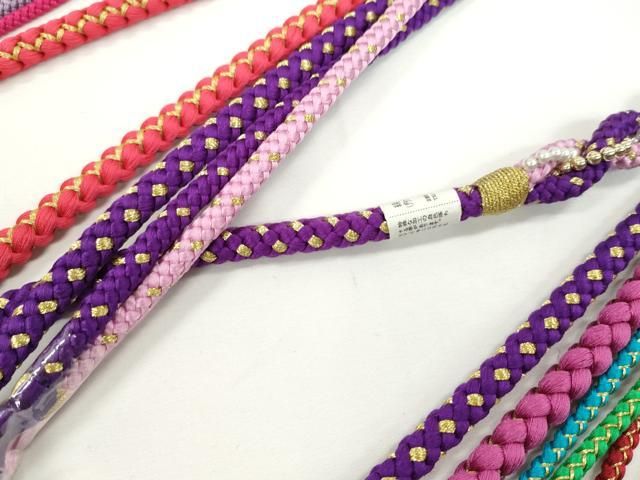 平和屋着物▽和装小物 帯締め3本セット 振袖用 飾り付き パール 金糸