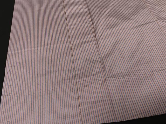 平和屋着物＃道行コート本場大島紬 雨コート 単衣 縞 ロング丈 証紙