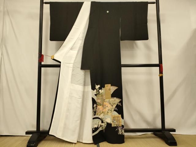 平和屋着物□豪華黒留袖 駒刺繍 吉祥草花籬文 金銀彩 ますいわ屋扱い