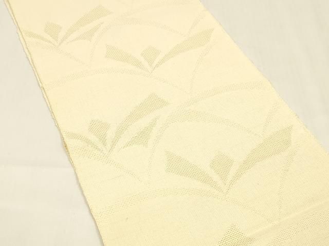 平和屋着物＊夏物 八寸名古屋帯 抽象文様 蜂蜜色 正絹 逸品 DABA0254cm