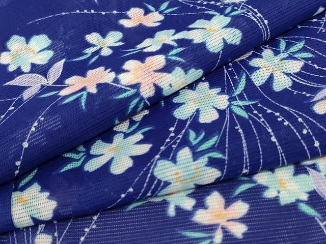 平和屋着物＊夏物 小紋 絽 草花文 洗える着物 AABE1368jd - メルカリ