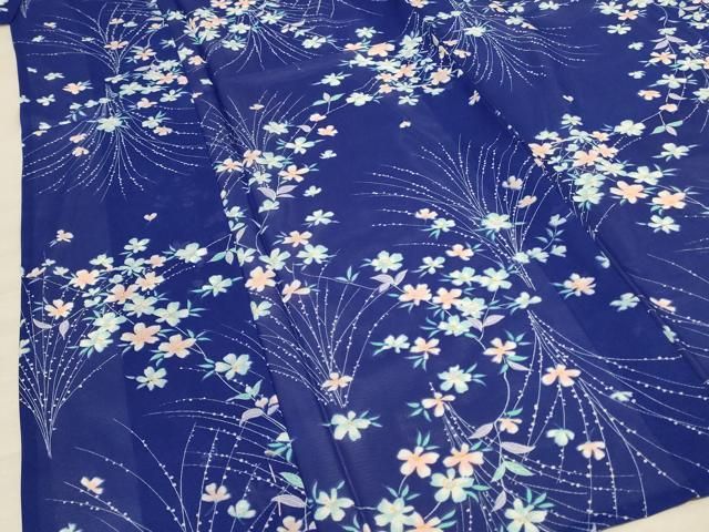 平和屋着物＊夏物 小紋 絽 草花文 洗える着物 AABE1368jd - メルカリ