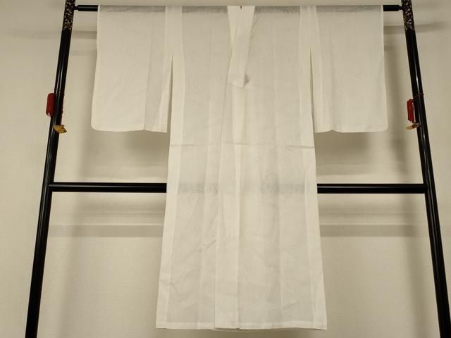 平和屋着物＊夏物 長襦袢 立波流水紋紗 白色 麻 逸品 AABE2606jd