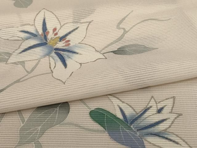 平和屋着物＊夏物 訪問着 絽 草花文 銀彩 洗える着物 AABE7423jd