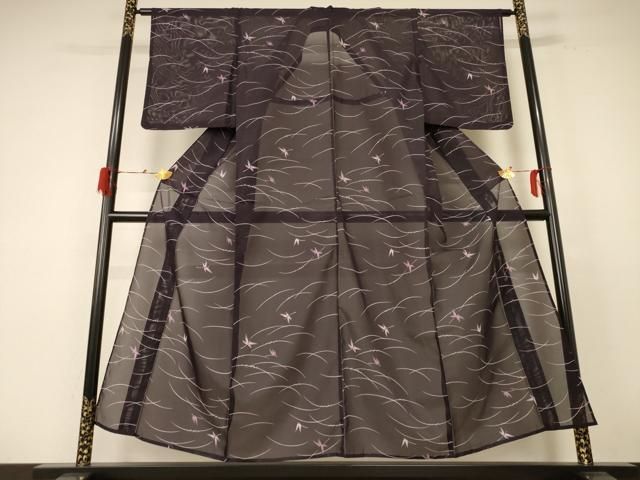 平和屋着物＊夏物 小紋 絽 蜻蛉 芝 洗える着物 AABE7446jd - メルカリ