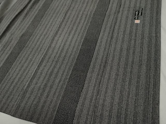 平和屋着物○伝統工芸士 金田今朝男 江戸小紋 訪問着 竹万筋 黒色×白鼠