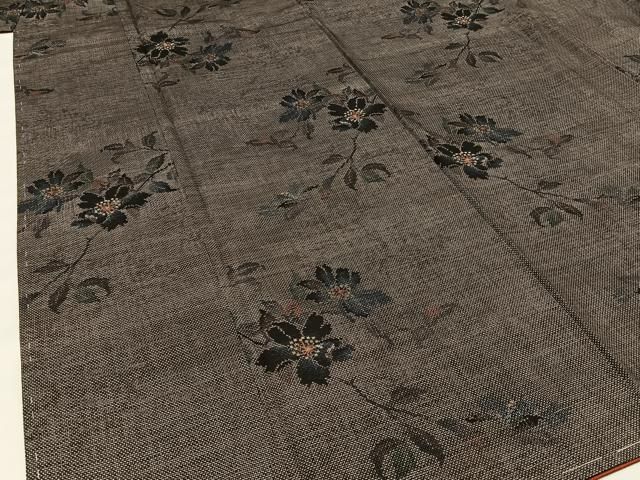 平和屋着物○都喜ヱ門 本場大島紬 純泥染め 9マルキ 花苑の宴 藤絹織物