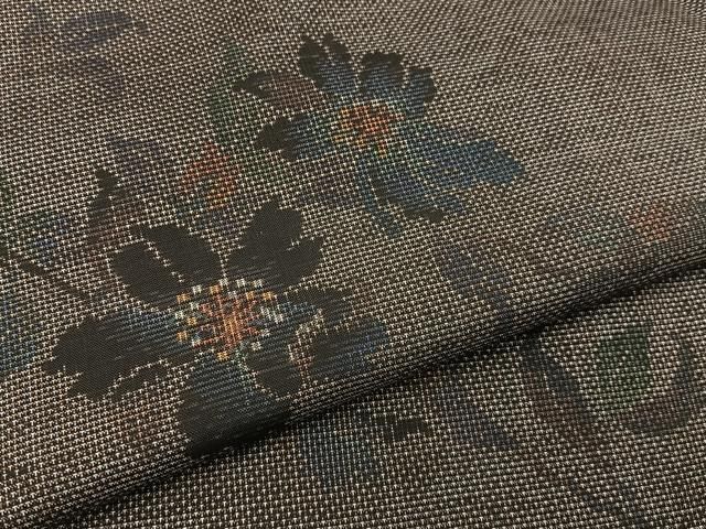 平和屋着物○都喜ヱ門 本場大島紬 純泥染め 9マルキ 花苑の宴 藤絹織物