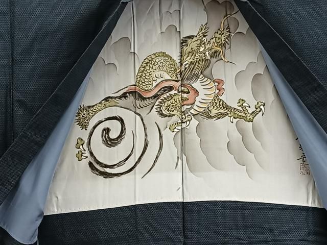 平和屋着物○男性 紬 アンサンブル 80亀甲 正絹 逸品 BAAW3483mz