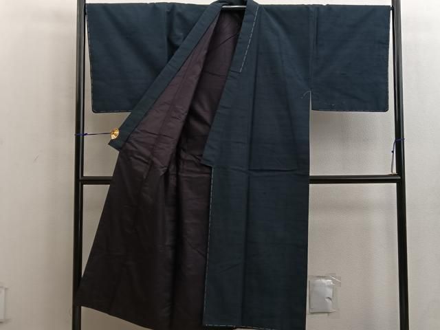 平和屋着物○男性 紬 黒緑色 正絹 逸品 未使用 BAAW3484mz - メルカリ