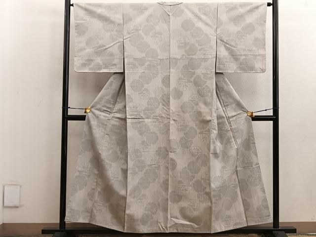 平和屋着物○本場真綿縢結城紬 80亀甲 雪輪花文 証紙付き 正絹 逸品