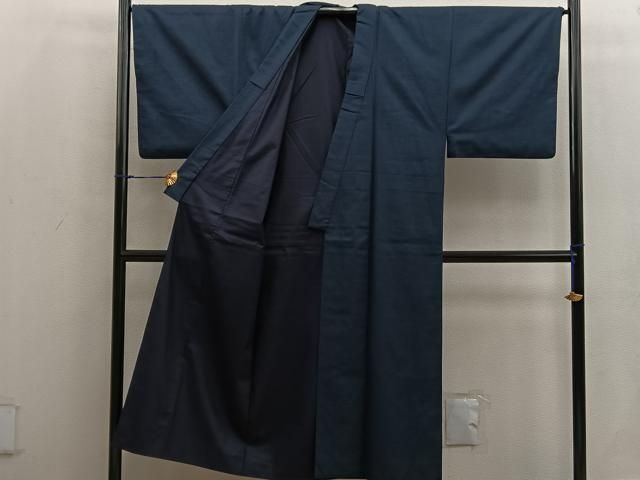 平和屋着物○男性 紬 アンサンブル 80亀甲 羽裏：龍・虎 正絹 逸品