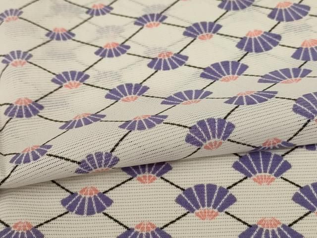 平和屋着物＊夏物 小紋 絽 扇子文 洗える着物 AABF1584jd - メルカリ