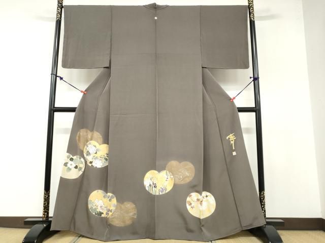 平和屋着物○豪華色留袖 作家物 草花文 金彩 正絹 逸品 DABB0296ud