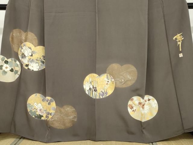 平和屋着物○豪華色留袖 作家物 草花文 金彩 正絹 逸品 DABB0296ud