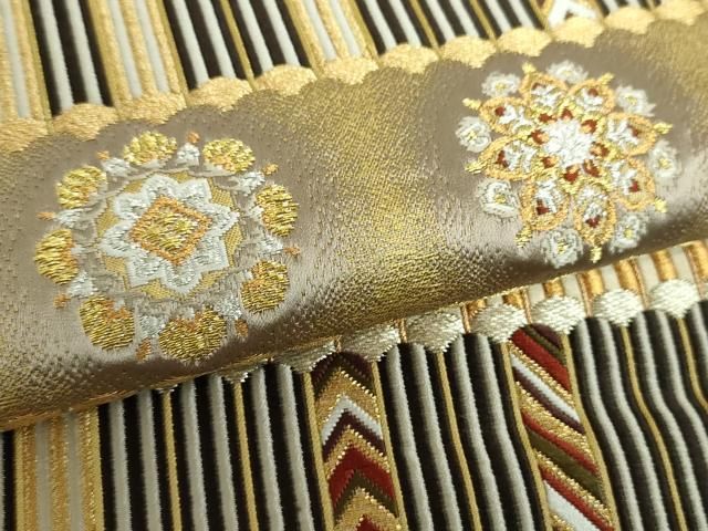 平和屋着物○西陣の名門 加納幸謹製 六通柄袋帯 唐織 正倉院花文