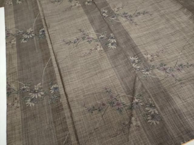平和屋着物○本場大島紬 9マルキ 草花文 鈴乃屋扱い 正絹 逸品