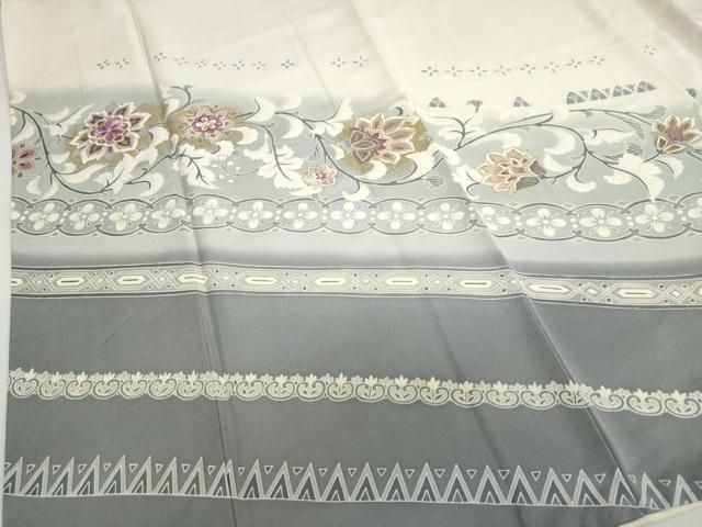 平和屋着物○京の名門 じゅらく謹製 帝王紫 訪問着 駒刺繍 更紗花唐草