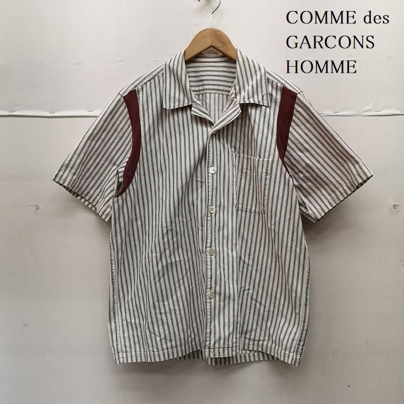 コムデギャルソンオム ニット 切替 ストライプ 半袖 シャツ メンズ L