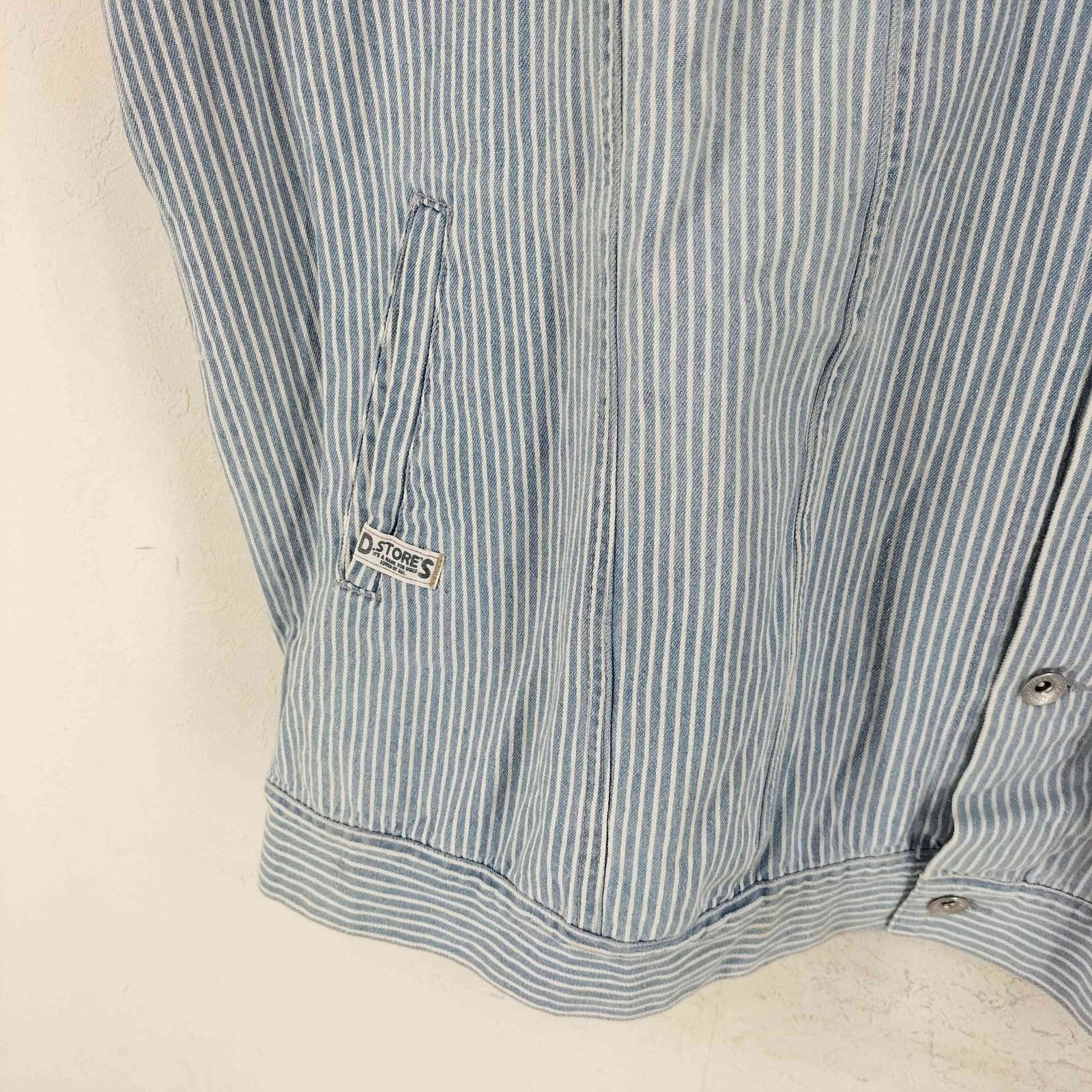 ユーズドフルギ USED古着 ストライプ デニムジャケット メンズ 表記無