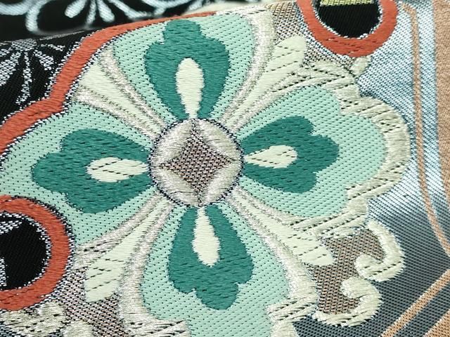 平和屋着物○極上 西陣 川島織物 六通柄 本袋帯 唐織 雪輪花菱文 金