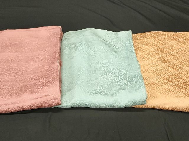 平和屋本店□色無地 まとめて 3点 花柄 地紋 など 着用可能多数 全て