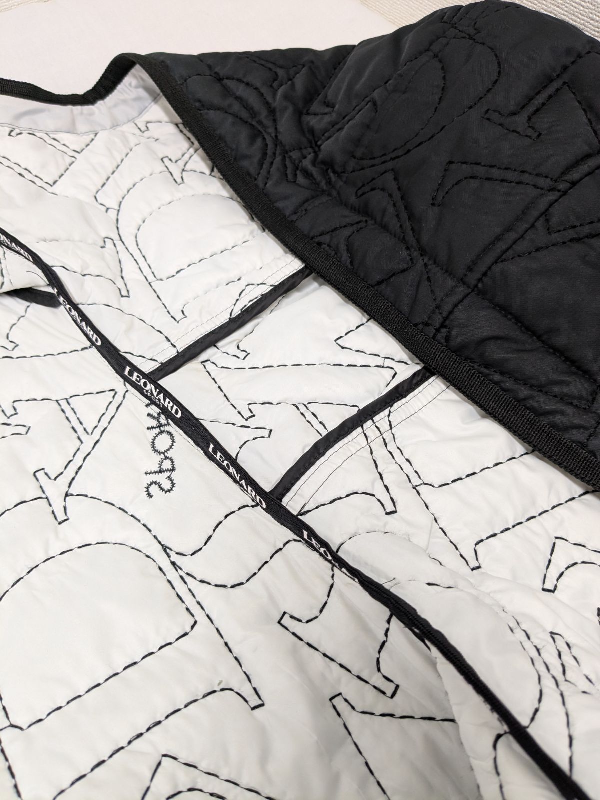 レオナール スポーツ LEONARD SPORT ロゴキルティング 中綿コート