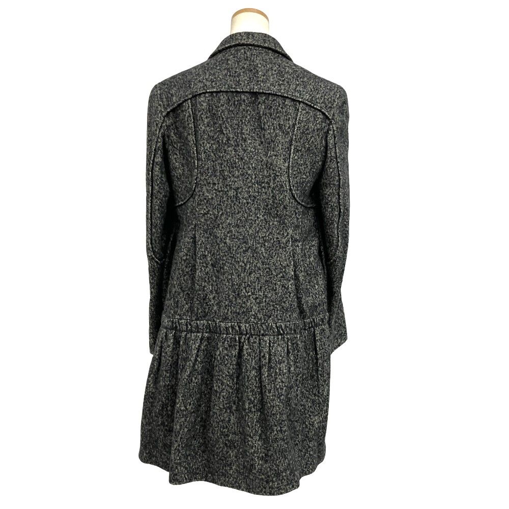 プラダ PRADA オーバーコート グレー カシミヤ混紡 44 ステンカラー