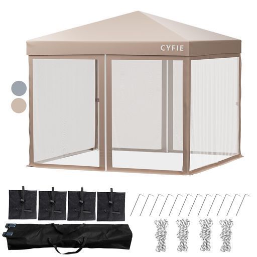 CYFIEタープテント3mx3m(強化型!)蚊帳テント【2025年ワンタッチ