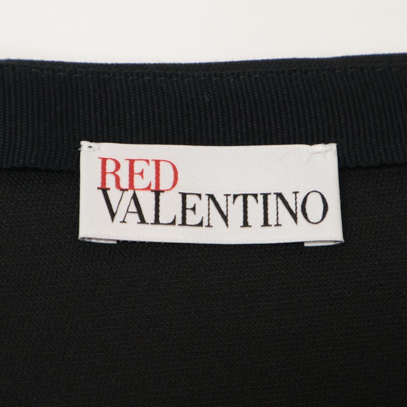 RED VALENTINO レッドヴァレンチノ TR3RAD103M7 ﾌﾞﾗｯｸ×ﾎﾜｲﾄ ひざ丈ｽｶｰﾄ