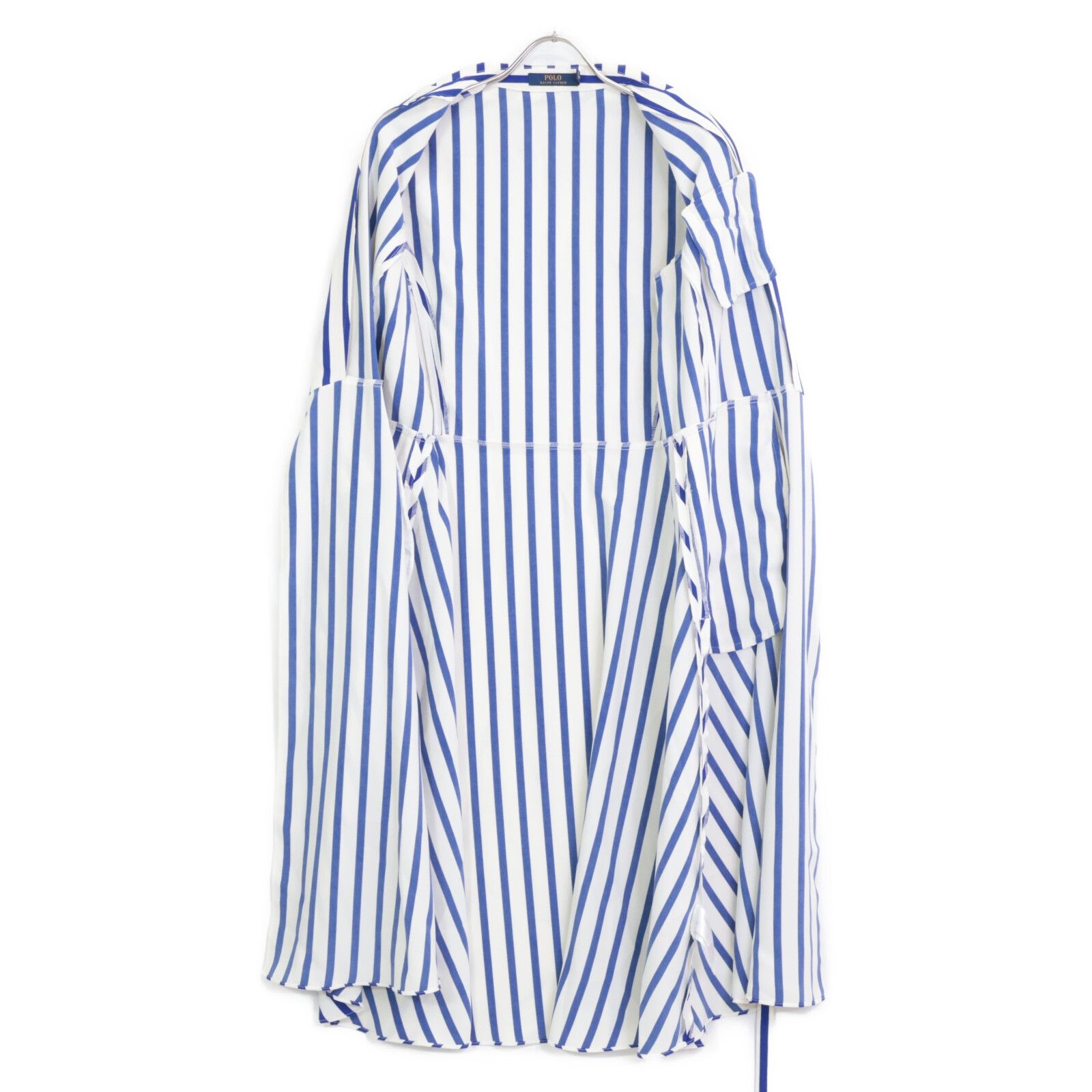 POLO RALPH LAUREN ポロ ラルフローレン ﾌﾞﾙｰ×ﾎﾜｲﾄ ｽﾄﾗｲﾌﾟﾛﾝｸﾞｶﾞｳﾝｺｰﾄ