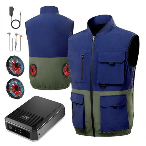 AGGOZ]空調作業服バッテリーセット【2025最強爆風30V超高出力体感-15°C