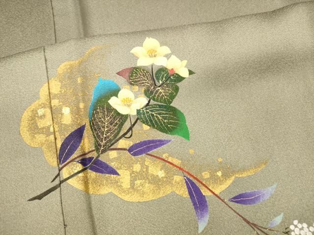 平和屋着物□訪問着 枝花文 暈し染め 金彩 正絹 逸品 DABB3109cm