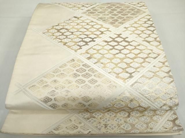 平和屋着物◎六通柄袋帯 菱文 銀糸 正絹 逸品 DABB0158ud - メルカリ