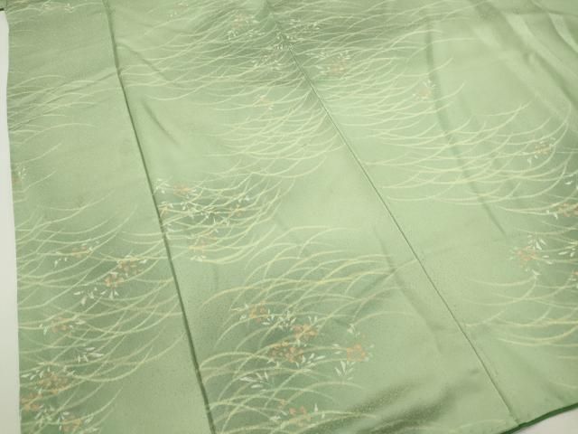 平和屋着物□上質な小紋 草花芝文 暈し染め 正絹 逸品 DABA9360qa