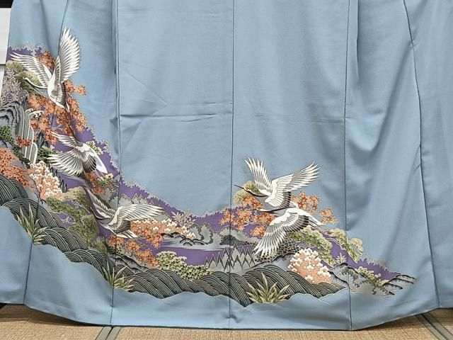 平和屋着物□豪華色留袖 飛鶴風景文 金彩 正絹 逸品 CABB8622xi - メルカリ