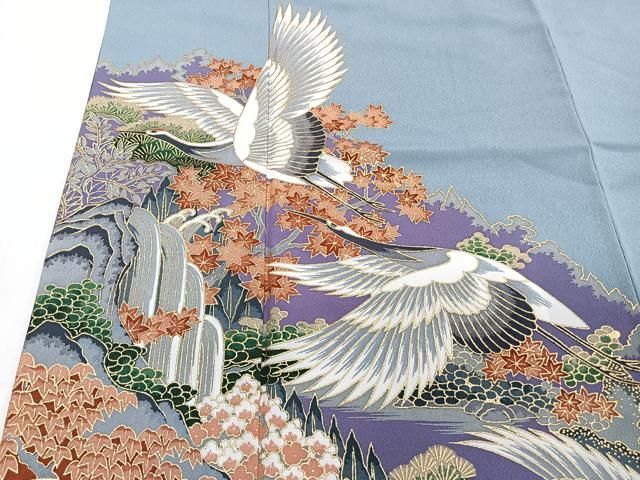 平和屋着物□豪華色留袖 飛鶴風景文 金彩 正絹 逸品 CABB8622xi - メルカリ