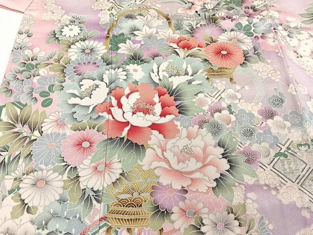 平和屋着物□豪華振袖 飾花文 暈し染め 金銀彩 正絹 逸品 CABB8623xi