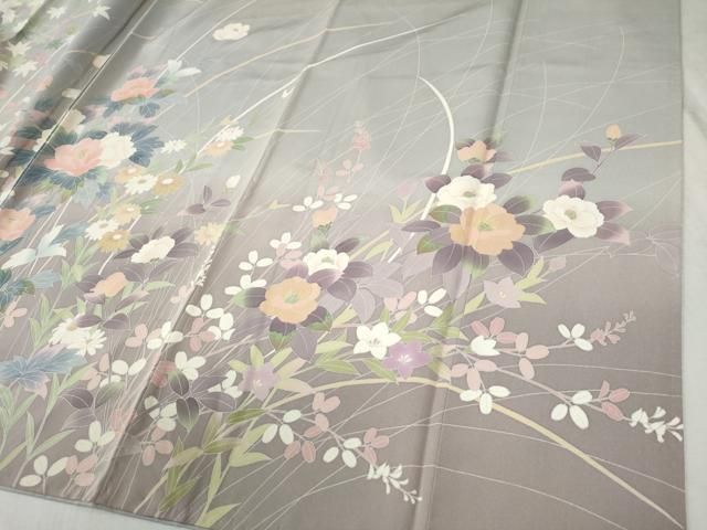 平和屋着物○訪問着 友禅 草花文 暈し染め 正絹 逸品 CABB4553yc