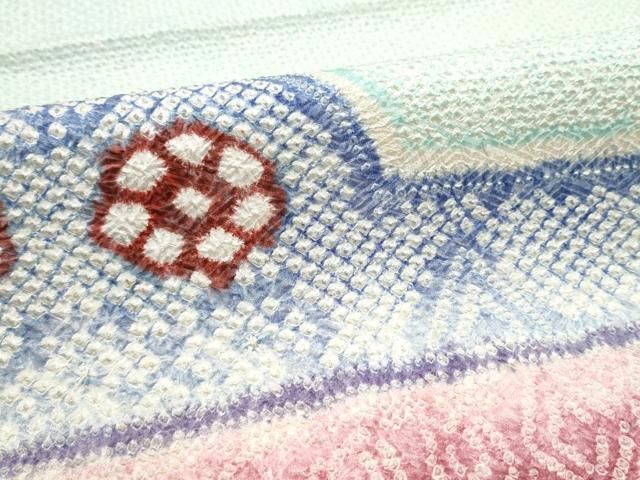 平和屋着物○名門 藤娘きぬたや・総絞り 九寸名古屋帯 総絞り 幾何学花