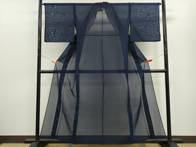 平和屋着物＊夏物 色無地 紗 紺青色 正絹 逸品 CABB9768ze - メルカリ
