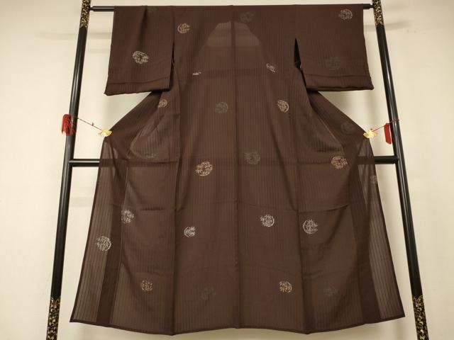 平和屋着物＊夏物 小紋 紗 笹文 銀糸 正絹 逸品 AABF1676jd - メルカリ