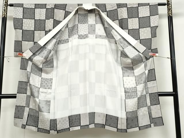 平和屋着物○長襦袢 無双仕立て 市松鹿の子文 正絹 逸品 CABC2161ut