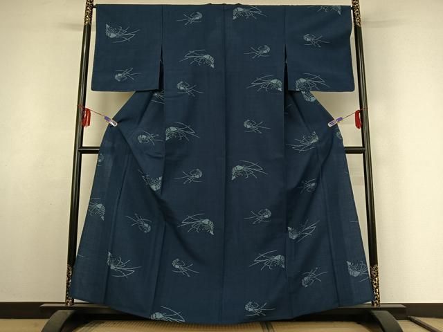 平和屋着物▽上質な紬 単衣 海老 正絹 逸品 AABF2726jh - メルカリ