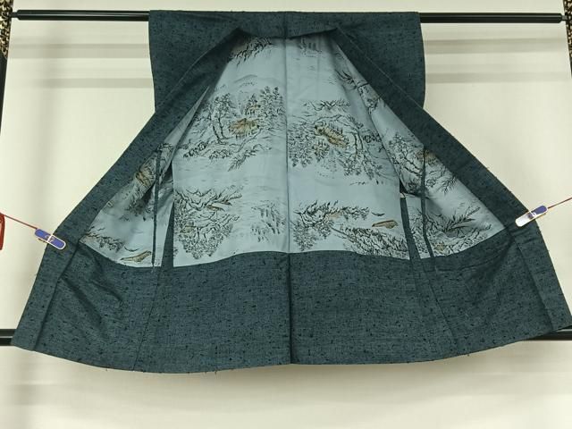 平和屋着物▽男性 紬 単衣 アンサンブル 霞文 正絹 逸品 AABF3766jh