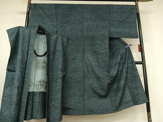 平和屋着物▽男性 紬 単衣 アンサンブル 霞文 正絹 逸品 AABF3766jh