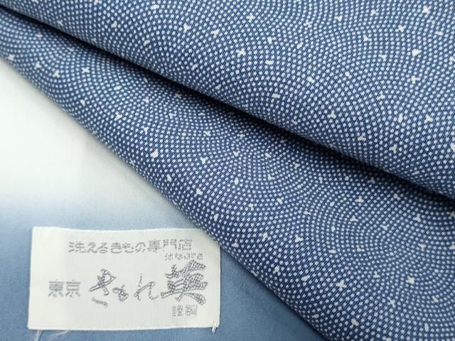 平和屋着物○洗える最高級着物 ＜英＞はなぶさ謹製 江戸小紋 鮫小紋柄